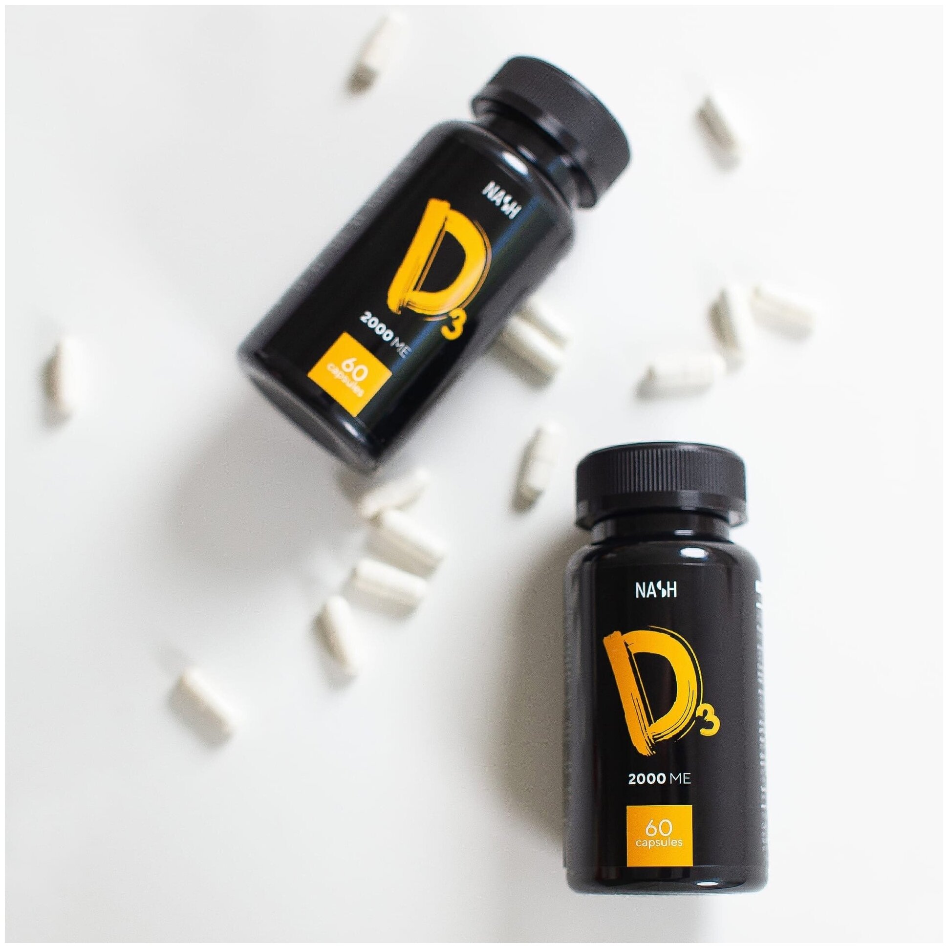 Капсулы NASH Витамин D3, 21 г, 2000 МЕ/0.3 мл, 60 шт, 1 уп.