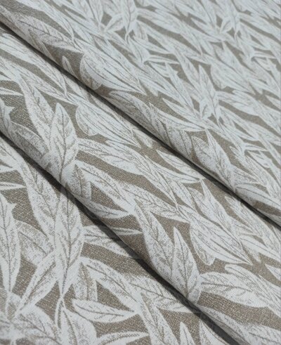 Ткань для штор, мебели и покрывал Берген цвет 63, листья, жаккард