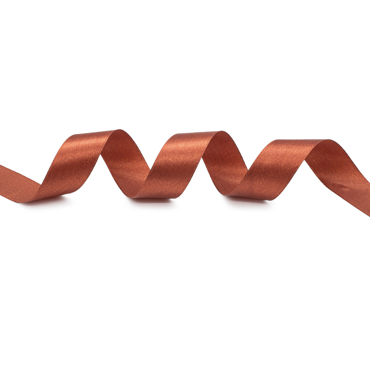 Лента атласная декоративная Айрис, 2,5см*22,86м, полиэстер (074 медно-коричневый)