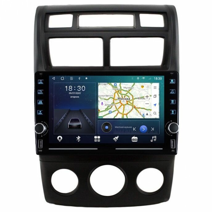 Магнитола R320 Kia Sportage 2 2004-2010 с кондиционером с Android 13 - 8 ядер - 3+32Gb - CarPlay - 4G(Sim)