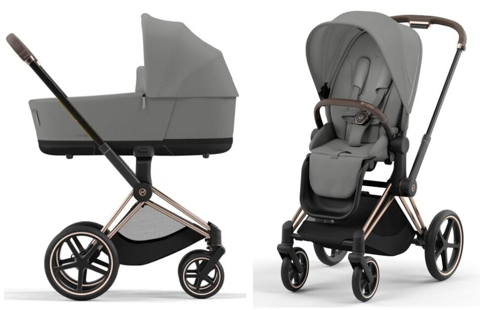 Коляска 2 в 1 Cybex Priam IV mirage grey (шасси rose gold)