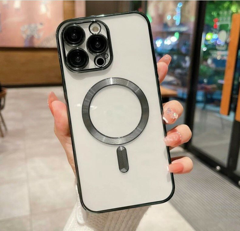 Магнитный чехол для iPhone 14 Pro, Creative with Magsafe, с полной защитой камер, Черный