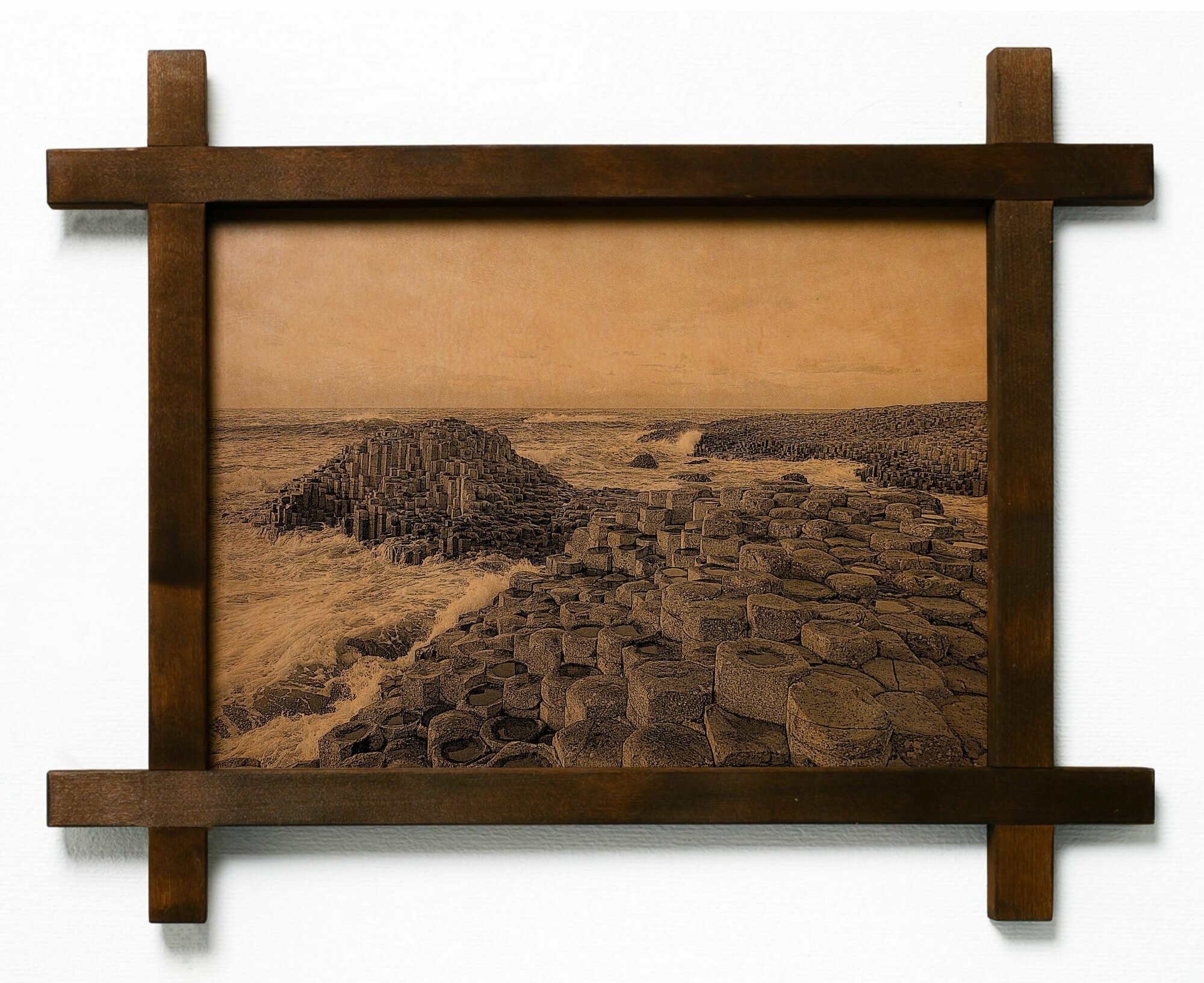 Картина интерьерная из кожи "Дорога гигантов в Северной Ирландии", BoomGift