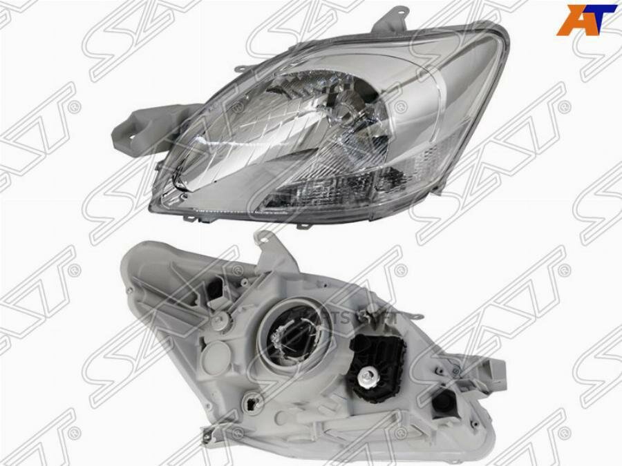 Фара Toyota Belta 05-12 / Yaris 05-13 (Слева/ Галоген/ под электрокорректор/ 4D SED) SAT ST-212-11L4L | цена за 1 шт