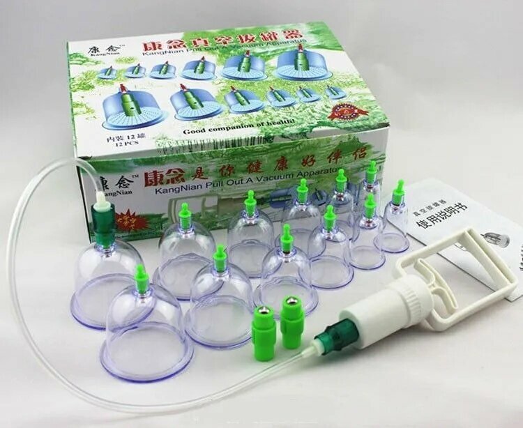 Вакуумные банки для массажа, антицеллюлитные баночки, набор 12 шт