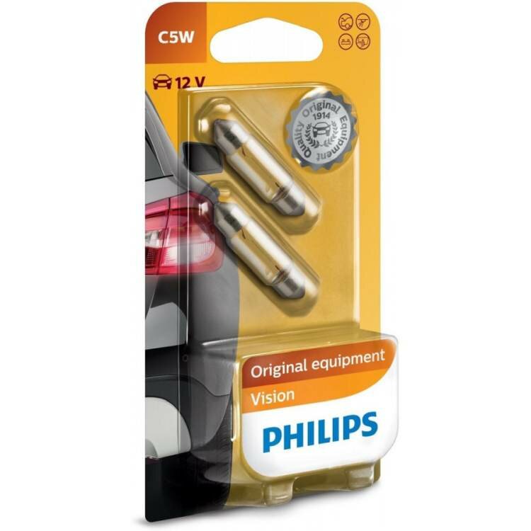 Лампы FestT10,5x43 12V 10W 12866 PHILIPS блистер 2шт. PHILIPS-12866B2