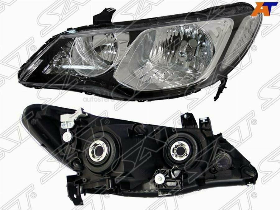 SAT ST2171159L Фара Honda Civic 05-12 (Слева/ Галоген/ под электрокорректор/ 4D SED)