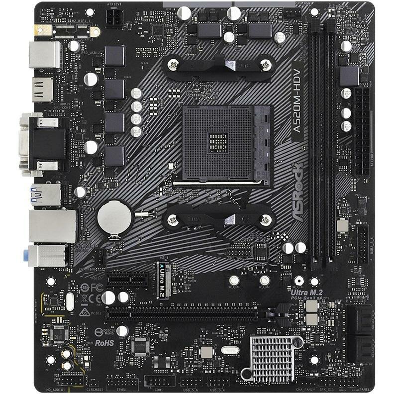 Материнская плата ASRock A520M-HDV (AM4)