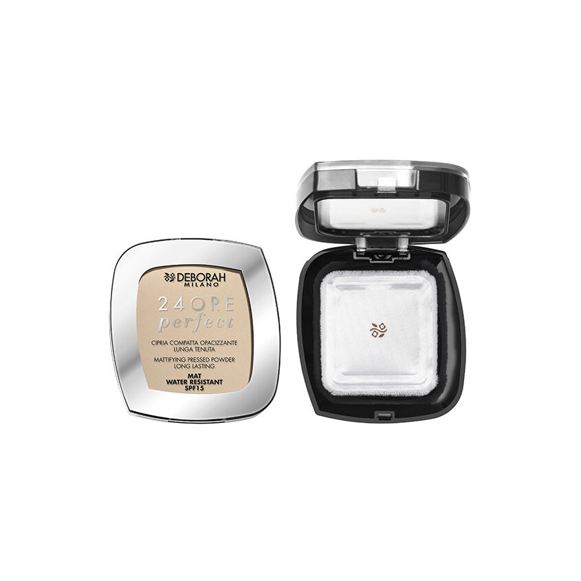 Пудра компактная для лица DEBORAH 24 ORE PERFECT COMPACT POWDER матирующая стойкая тон 1