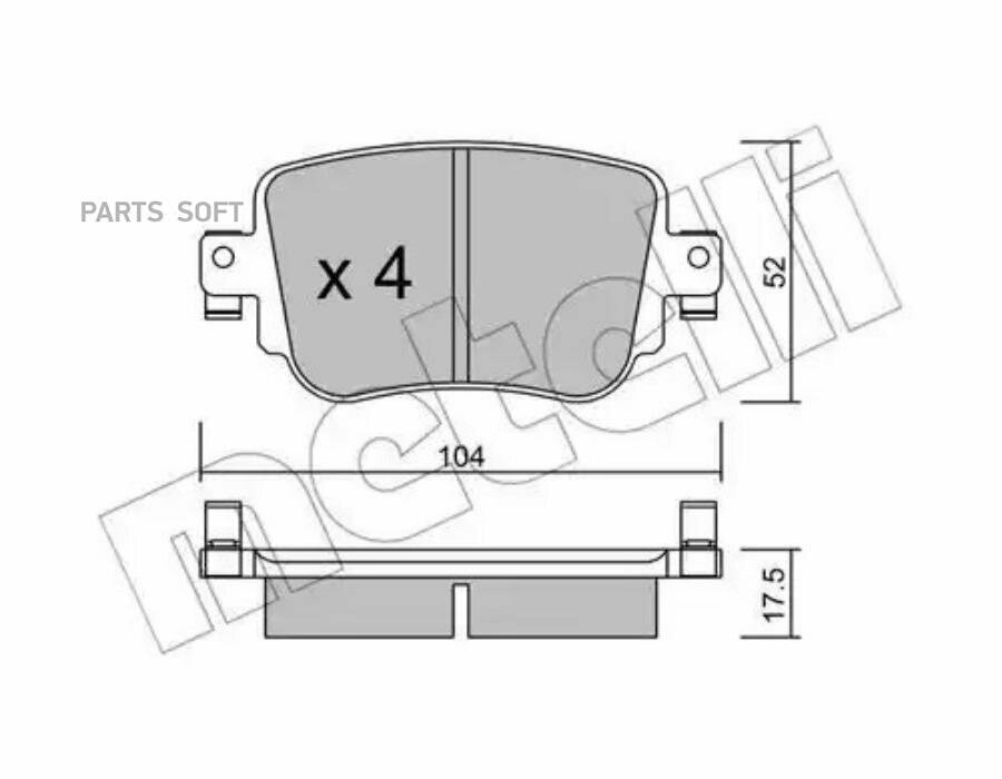Колодки тормозные задние дисковые к-кт Metelli арт. 22-0980-0