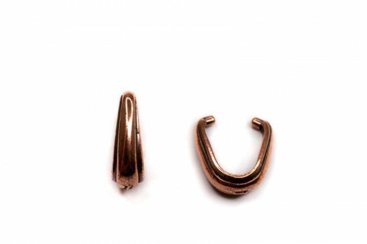 Держатель для кулонов (бейл) TierraCast Модерн 12х4мм, цвет античная медь, 94-5780-18, 1шт