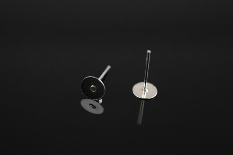 Гвоздики основы для серег 11х6х0,8мм, цвет платина, железо, 21-080, 2 пары