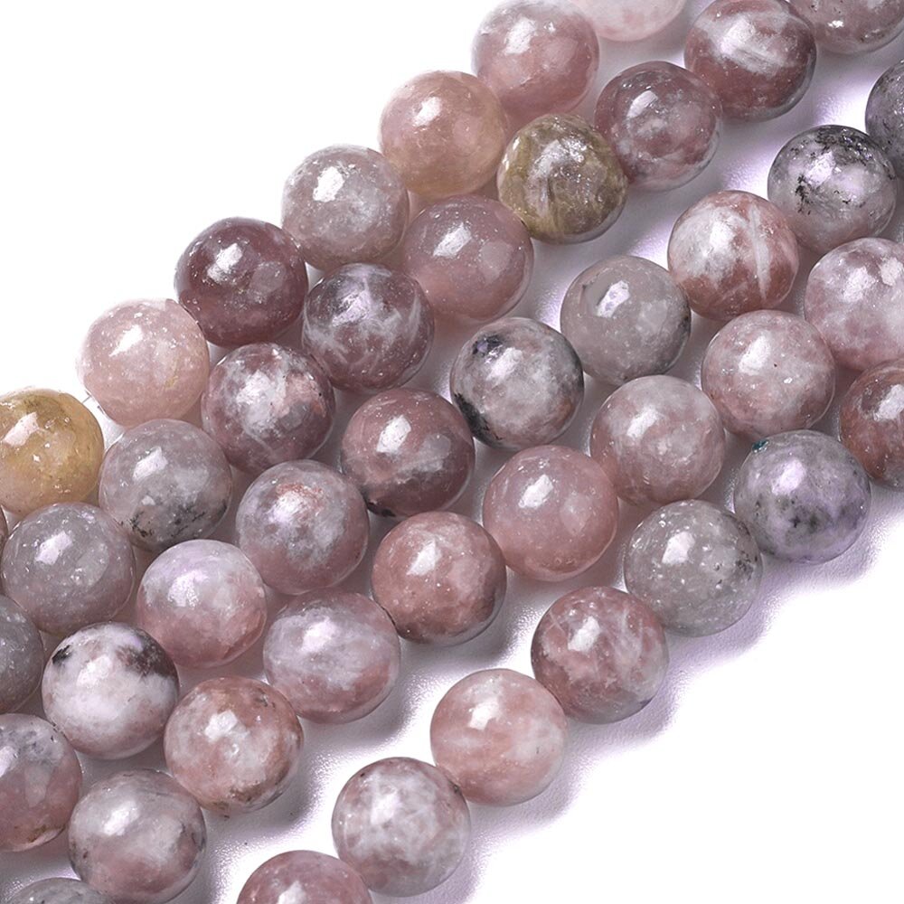 Натуральная бусина Лепидолит 0011083 шарик 8 мм, цена за 4 шт.