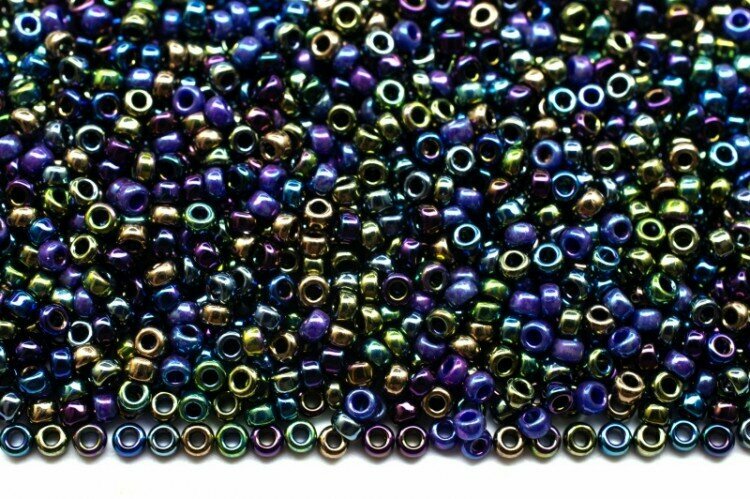 Бисер японский MIYUKI круглый 15/0 MIX23 металлики, микс Heavy Metals, 10 грамм