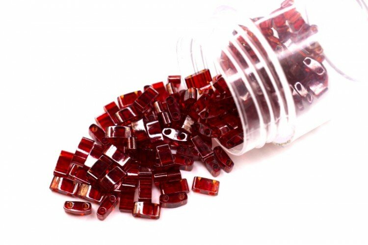 Бисер японский MIYUKI Half TILA #0304 гранат, золотое сияние, 5 грамм