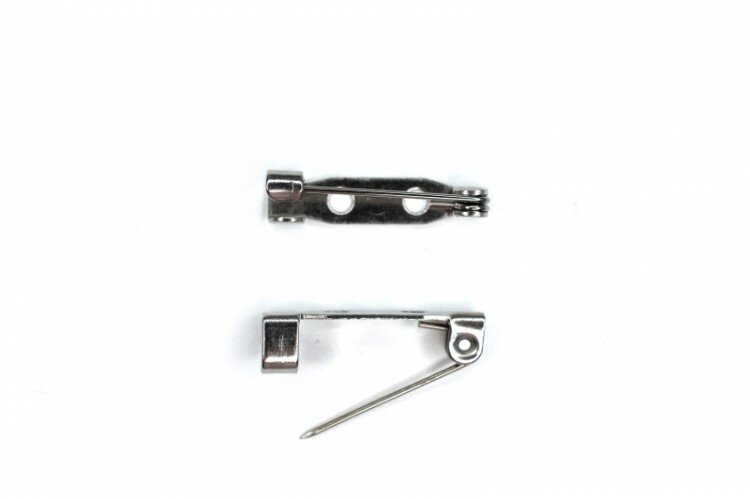 Основа для броши 19х5х5мм, цвет стальной, хирургическая сталь, 18-083, 1 шт