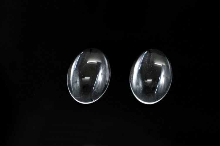 Кабошон стеклянный овальный 14х10мм, цвет прозрачный, 2000-025, 2шт