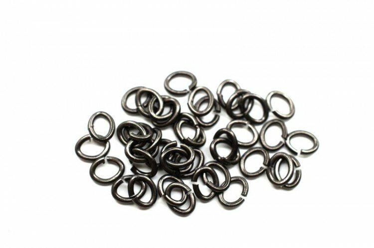 Кольца соединительные TierraCast Овал 4,7х3,9мм, цвет черный, 01-0016-13, 10шт