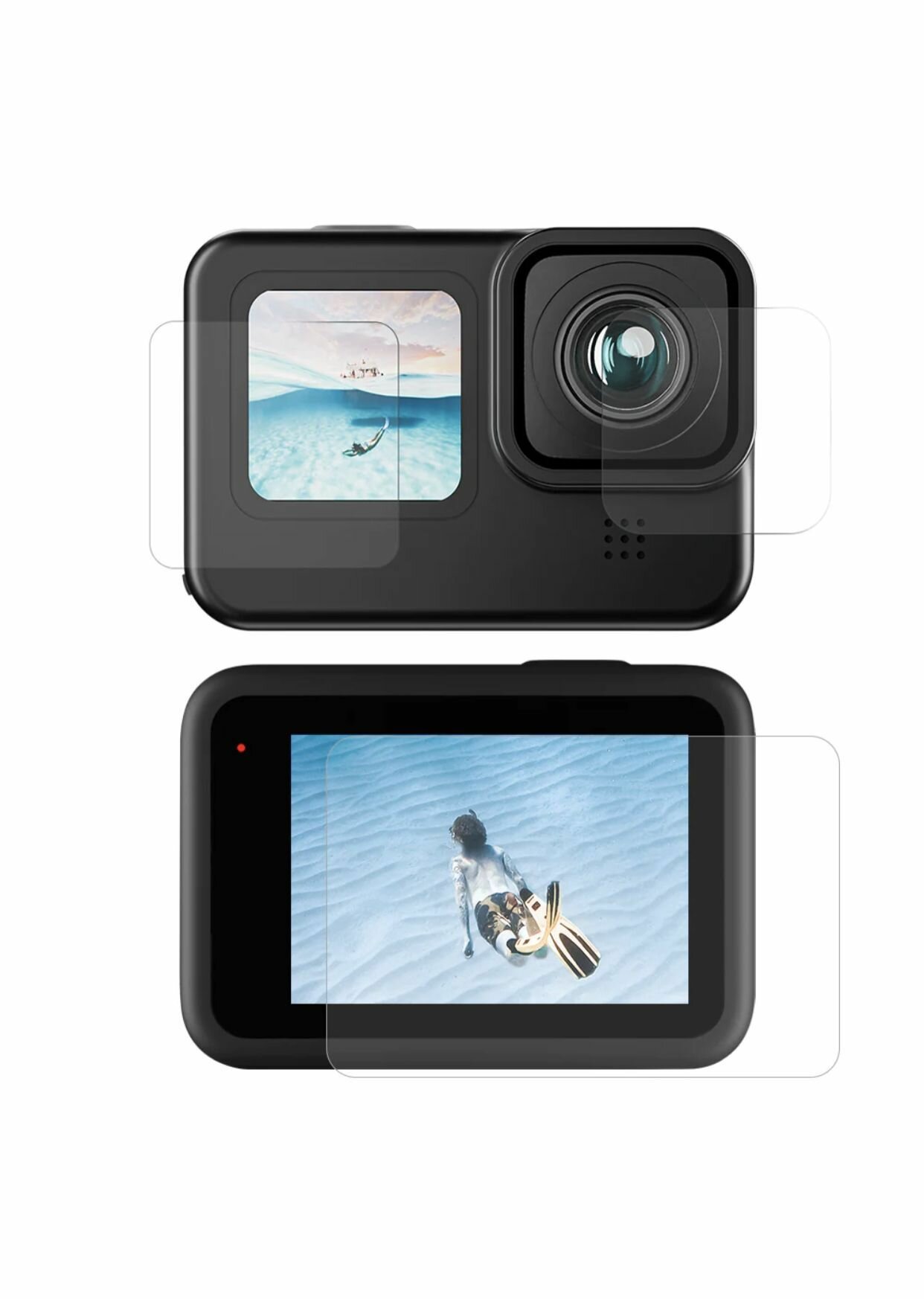 Защитная пленка Telesin на линзу и дисплеи для GoPro hero 11/10/9 два комплекта