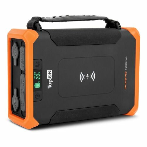 Мобильный аккумулятор TopON TOP-X100Pro 96000mAh 180W 5A 2xUSB-A/USB-C беспров. зар. черный/желтый (1