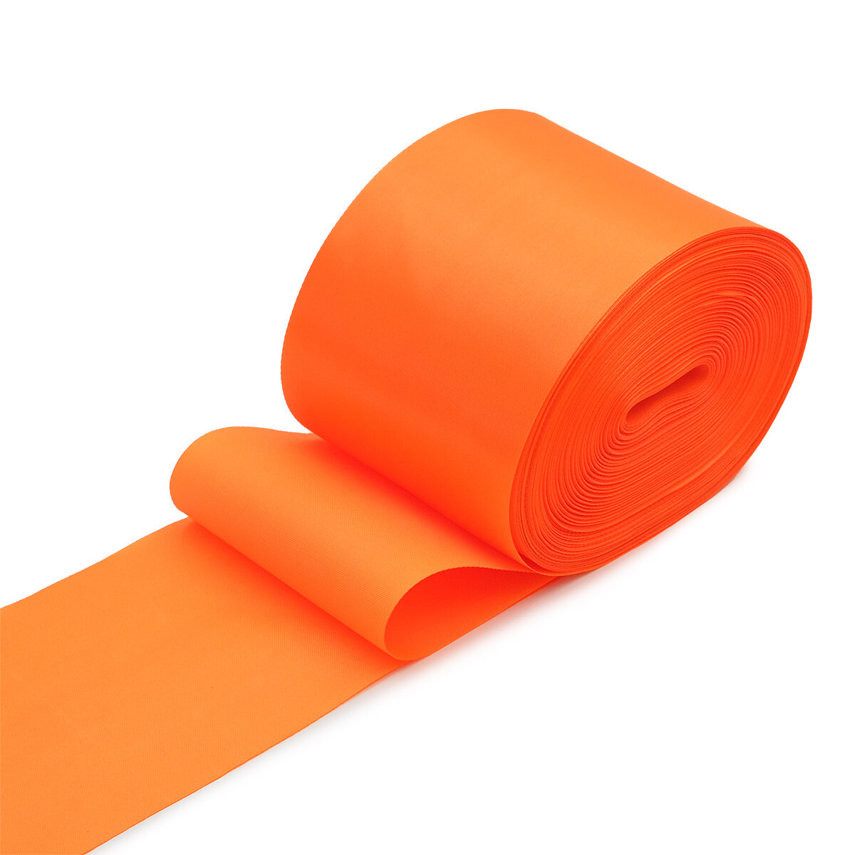 Лента атласная 10см*100м, оранжевая, для декора, упаковки и рукоделия, Айрис