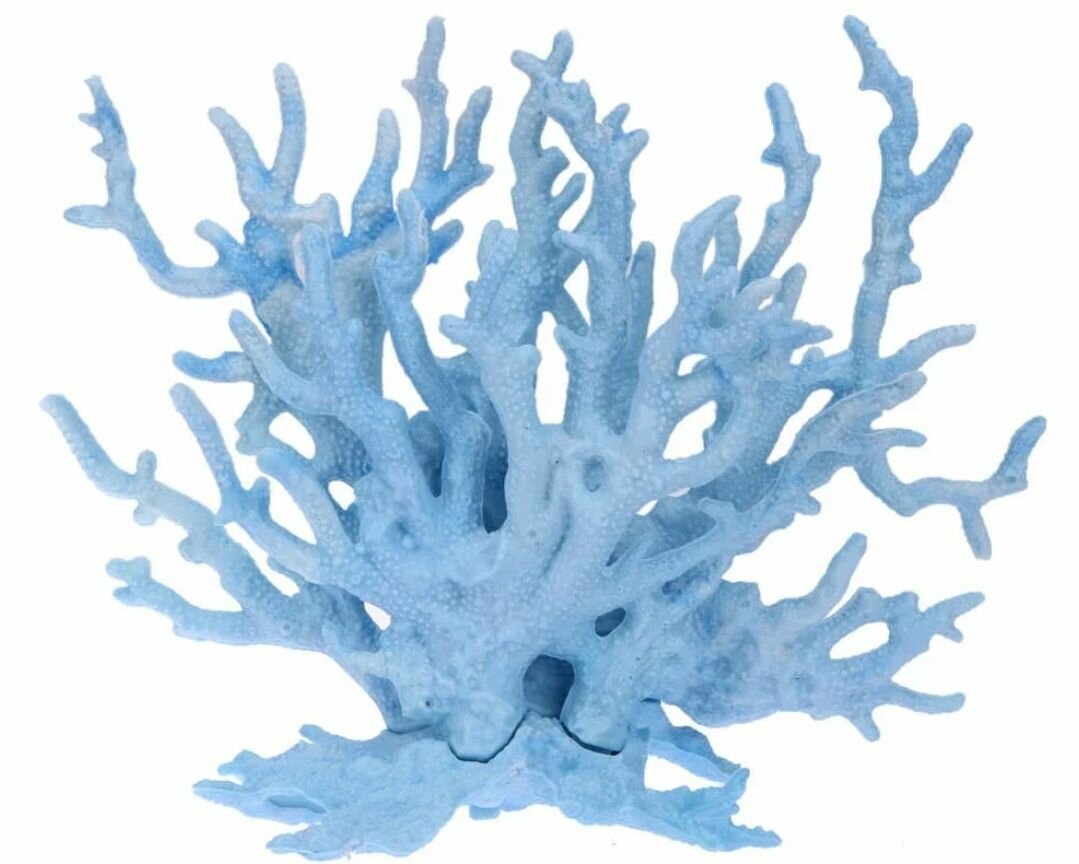 Fauna International Декорация для аквариума Коралл, голубой/белый, 18 см