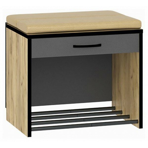 Банкетка-стеллаж для обуви Mebelion Ольга-лофт 5.1