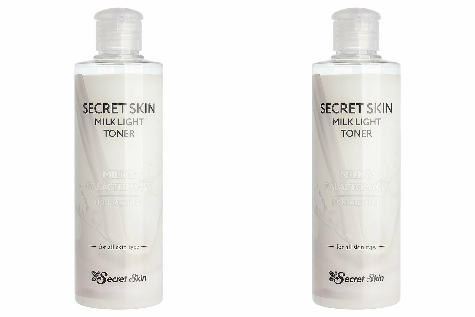 Secret Skin, Тонер для лица с молочными протеинами Milk Light, 250 мл, 2 шт