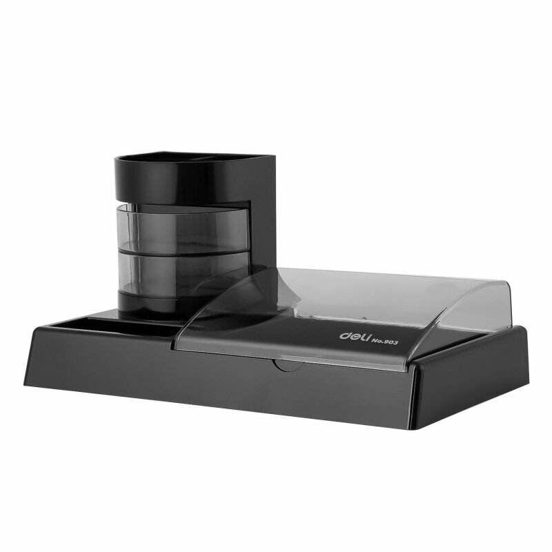 Подставка-органайзер для канц. мелочей Deli E903 7отделений черный, 1696465