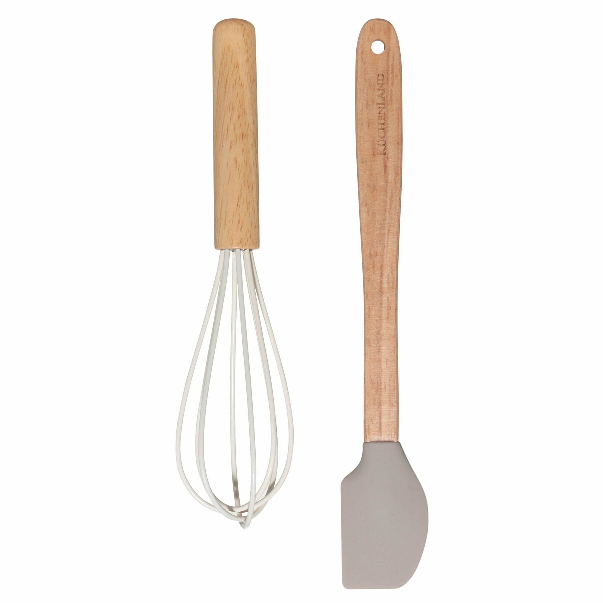 Набор кухонных принадлежностей, 2 пр, лопатка-шпатель/венчик, силикон/дерево, микс, Bakery, Kuchenland