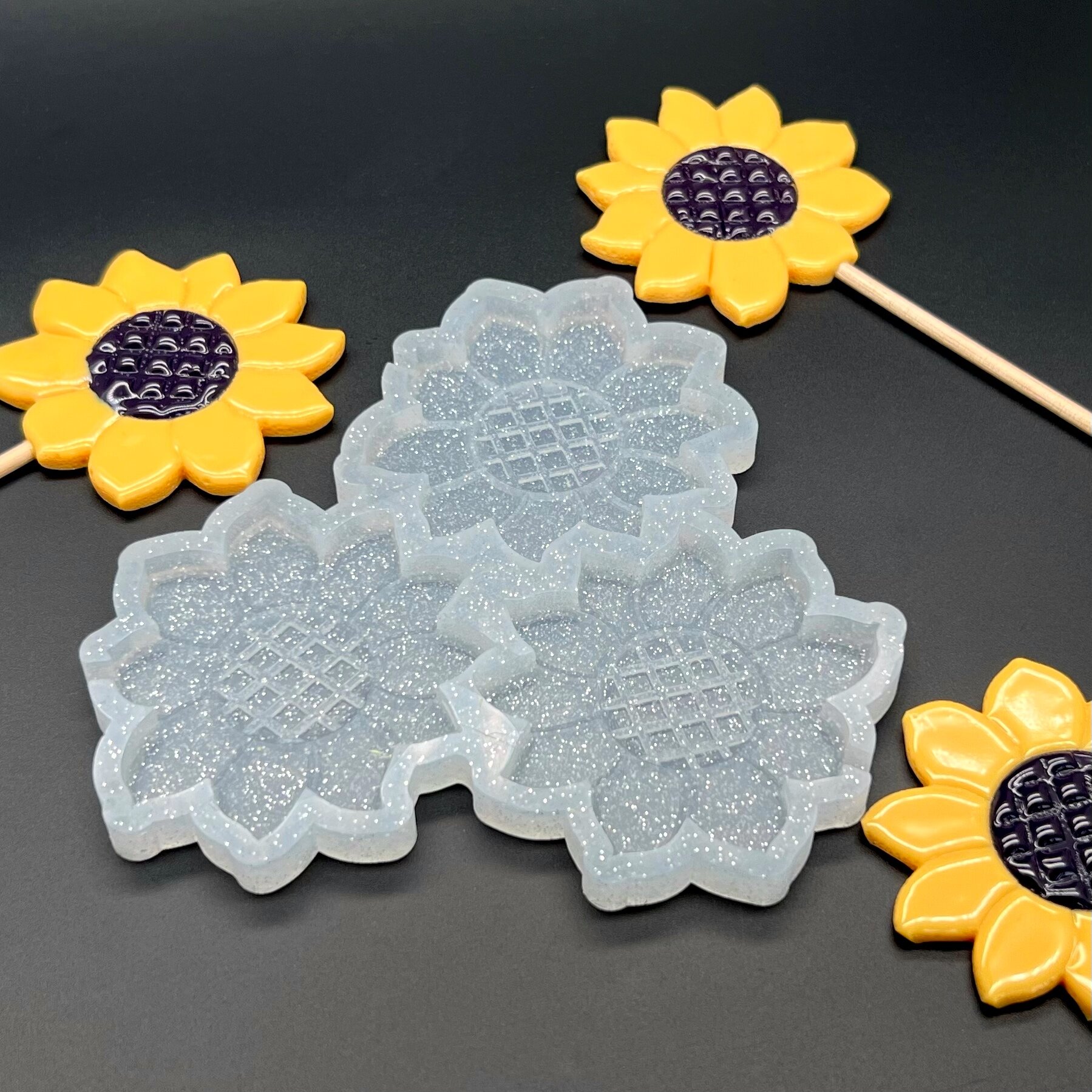 Силиконовая форма молд для леденцов и шоколада Подсолнух