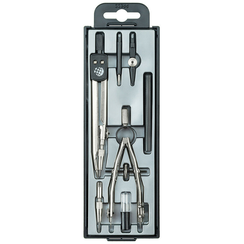 Готовальня Globus "Junior", 7 предметов, циркуль 125мм, пластиковый футляр, 323936