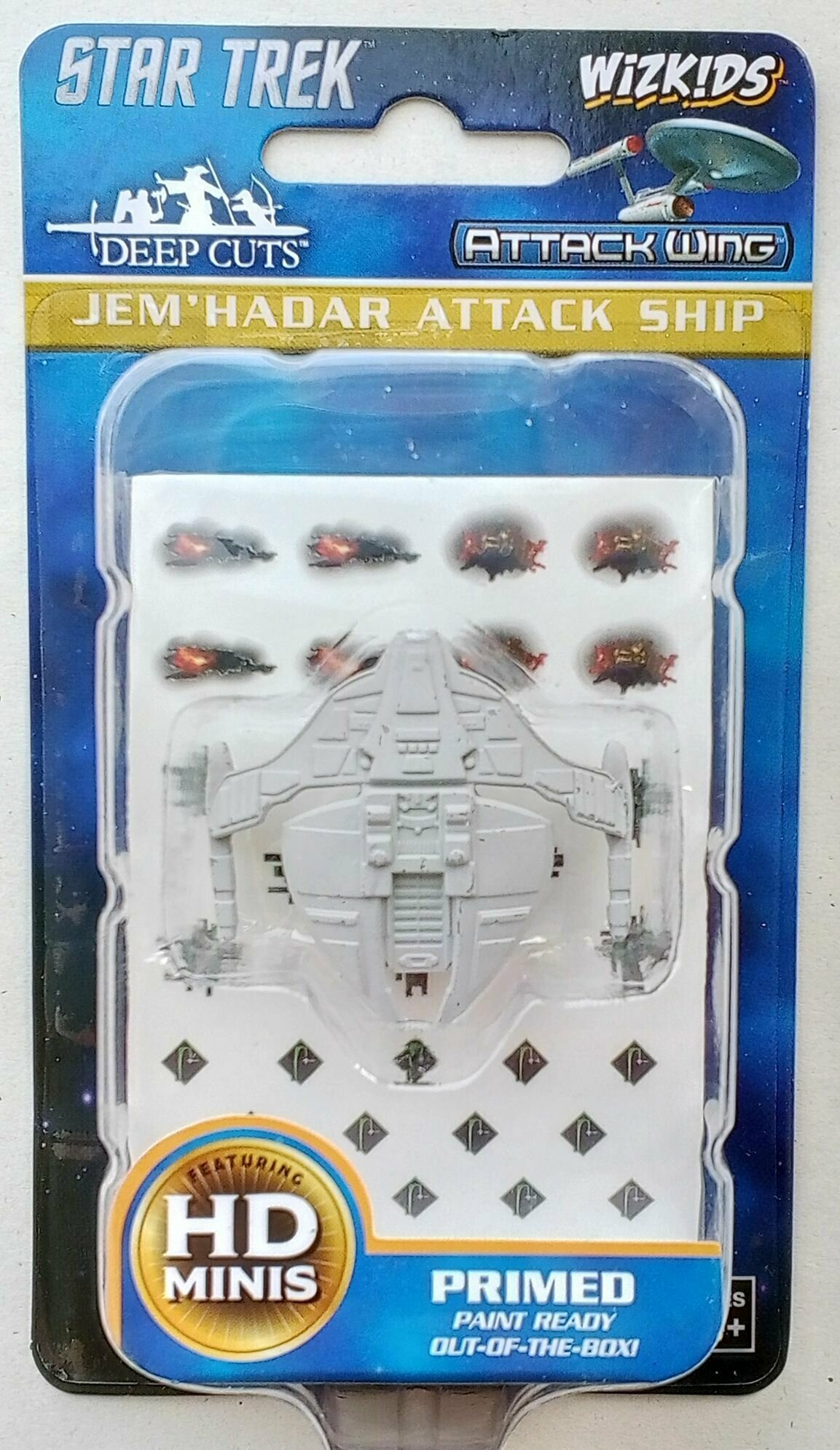 Аксессуар для настольной игры "Star Trek: Attack Wing" от WizKids. Военный космический корабль. "Jem'Hadar Attack Ship" от WizKids.