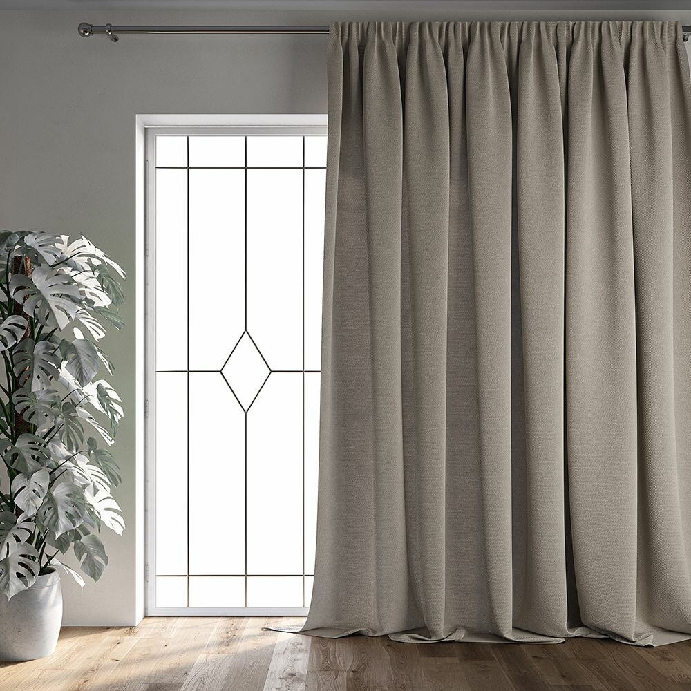 Штора-портьера Блэкаут Лен 200х280 см бежевая