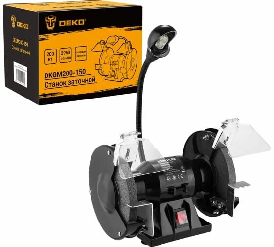 Точильный станок электрический DEKO DKGM200-150 с лампой (063-4323)