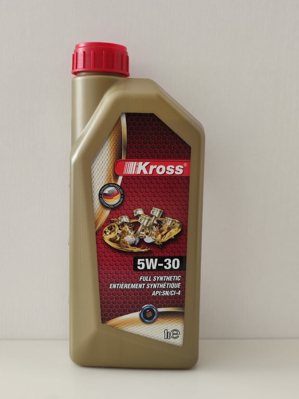Масло моторное синтетическое KROSS 5W30 FULL SYNTETIC SN/CI-4 1л, дизель/бензин