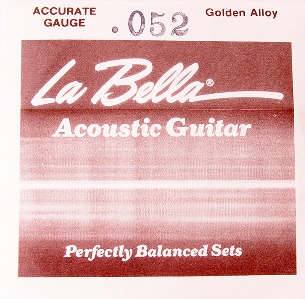 Одиночные струны для акустической гитары La Bella GW052 Golden Alloy 52
