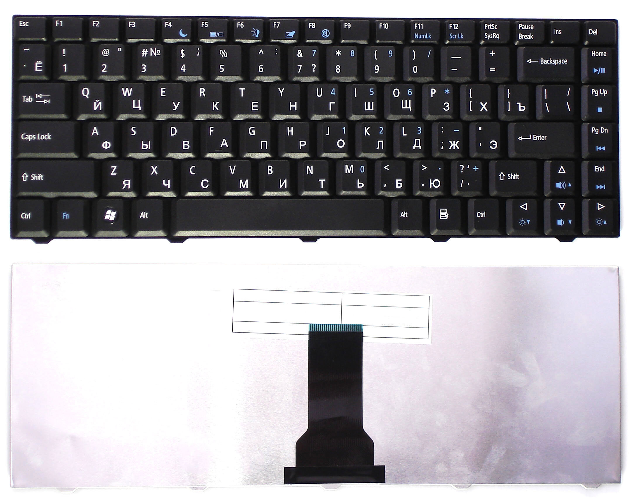 Клавиатура для ноутбука Acer eMachines D520, E700, D720 (PK1305801H0) черная