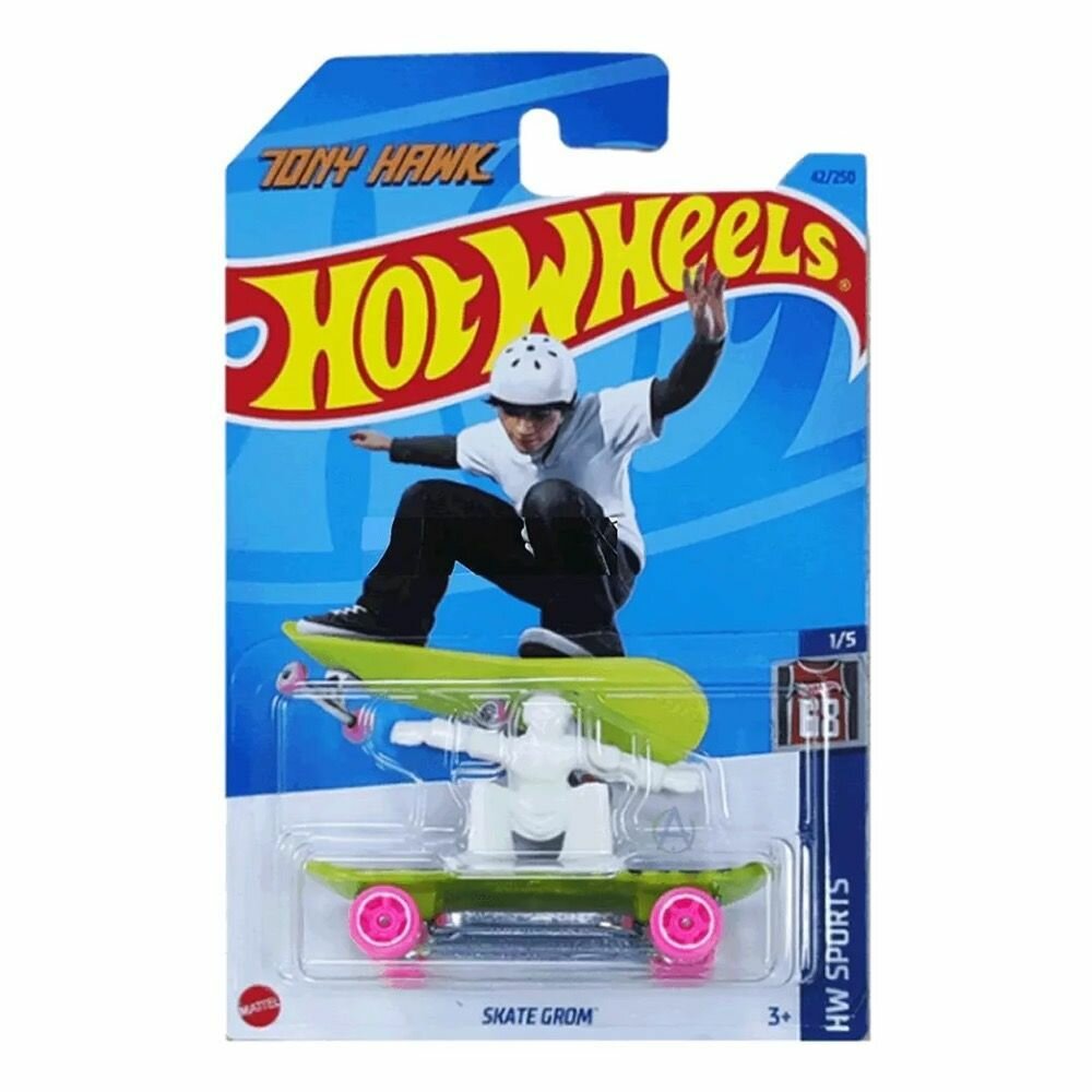 HKK42 Машинка металлическая игрушка Hot Wheels коллекционная модель SKATE GROM салатовый