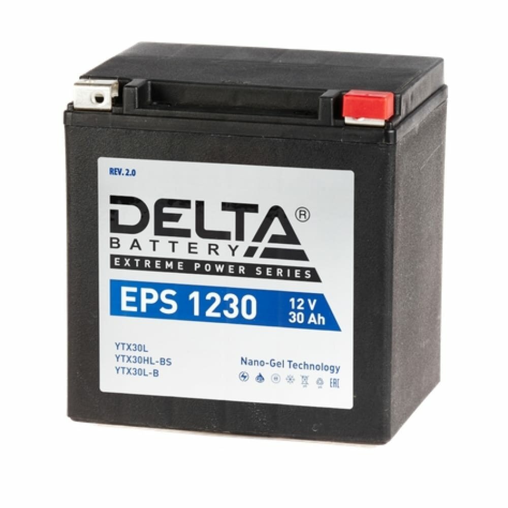 Аккумуляторная батарея Delta EPS 1230 обратная полярность для автомобилей легковых и грузовых