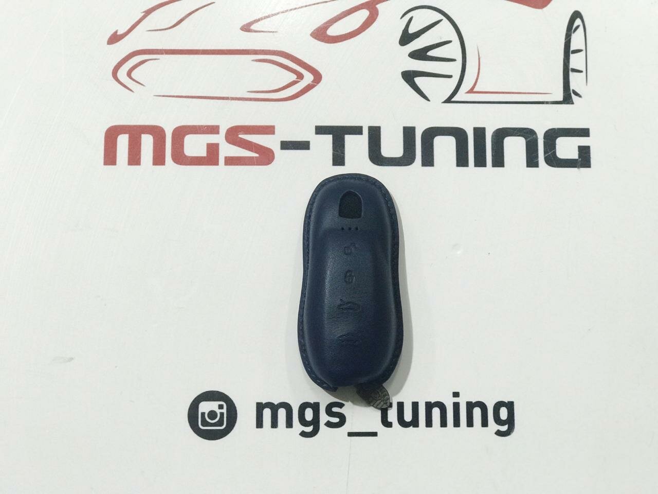 Чехол для ключа Porsche старого образца синий