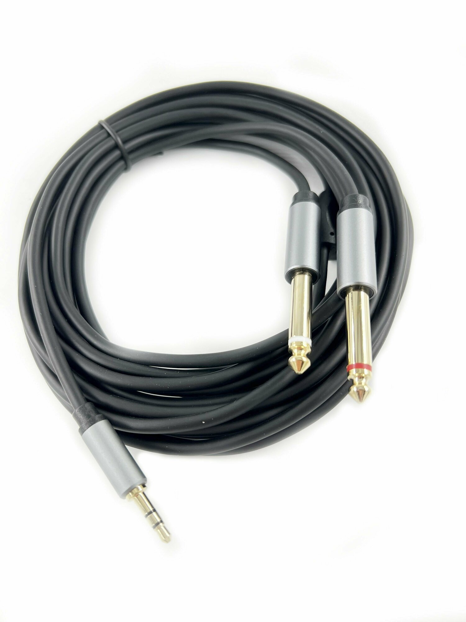 Шнур 3.5мм штекер стерео - 2 х 6.35мм штекер моно " длина 15.0 метров.