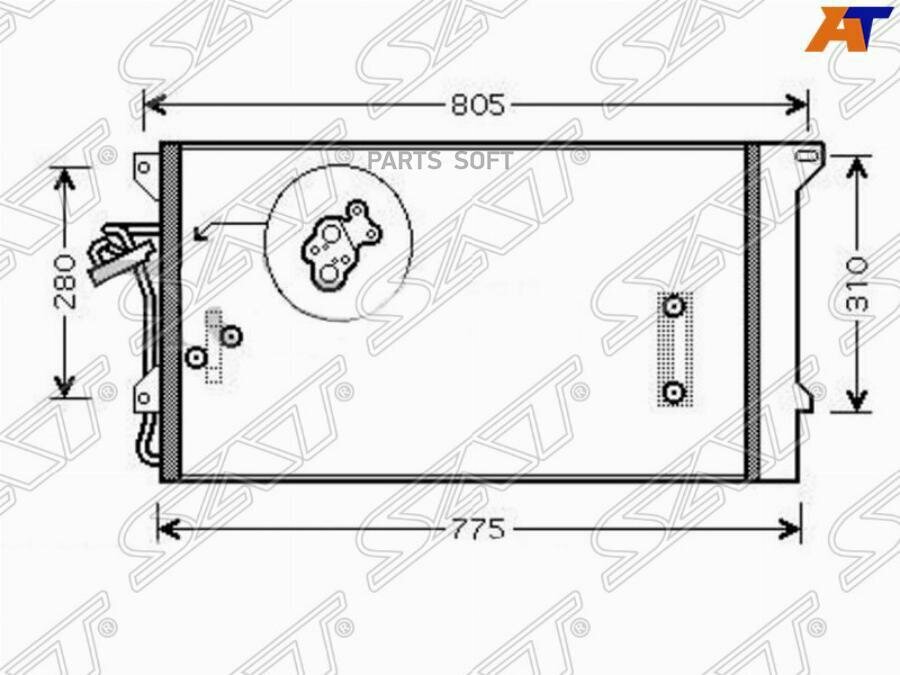 Радиатор кондиционера Audi Q7 05-15 / Volkswagen Touareg 02-10 SAT ST-VW60-394-0 | цена за 1 шт
