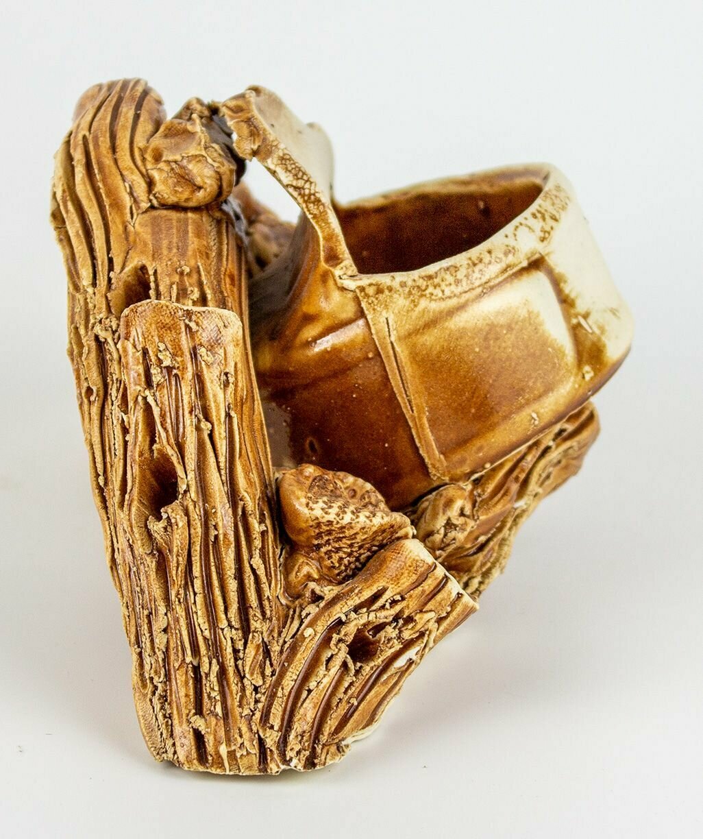 Декор для аквариума/ Украшения для аквариума грот "Коряга с консервной банкой" 11*24*12 см.