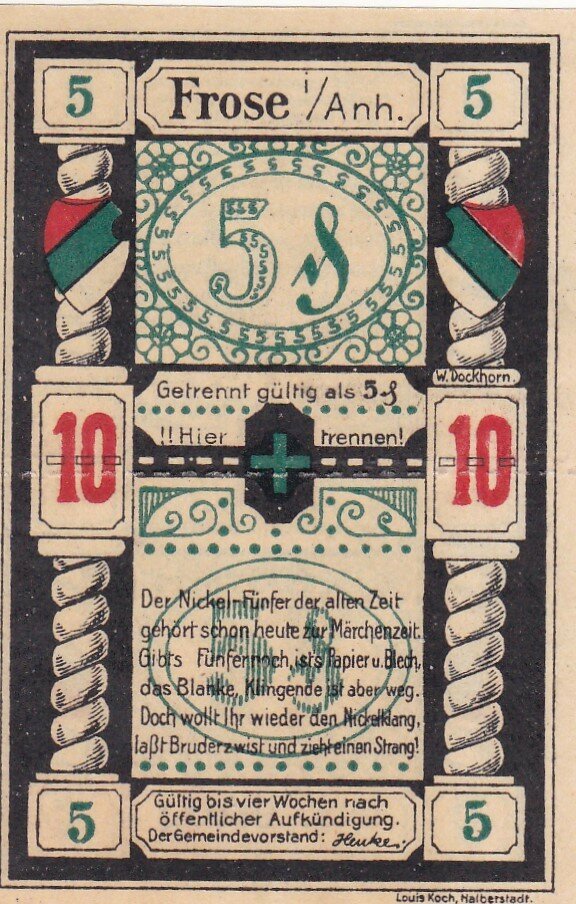 Германия (Веймарская Республика) Фрозе 10 пфеннигов 1918-1922 г. (3)