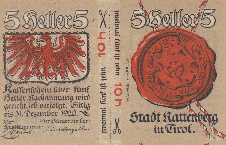Австрия, Раттенберг 10 геллеров 1914-1920 гг.