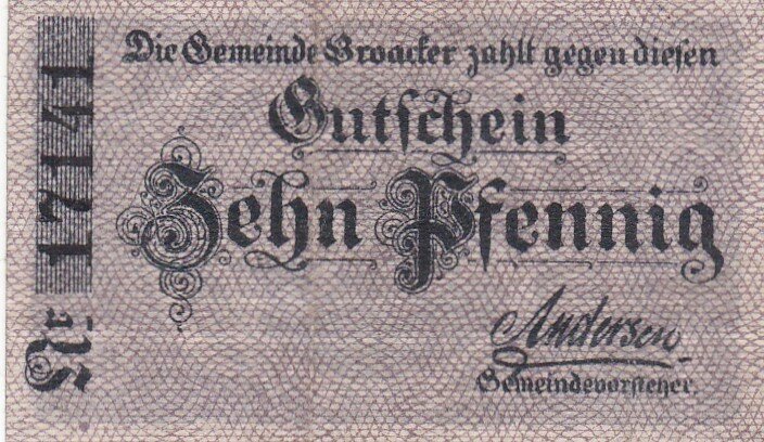 Германия (Германская Империя) Броакер 10 пфеннигов 1918 г.