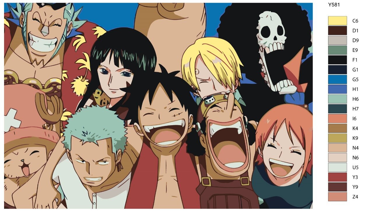 Картина по номерам Y-581 "Аниме Ван-Пис" 70x110