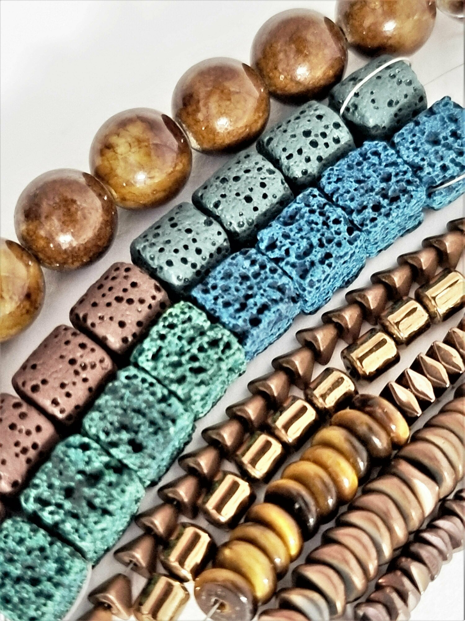 Гематит и Лава. Медные тона. 116шт.