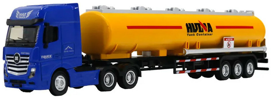 Металлический грузовик бензовоз HUI NA TOYS масштаб 1:50 - HN1733-YELLOW